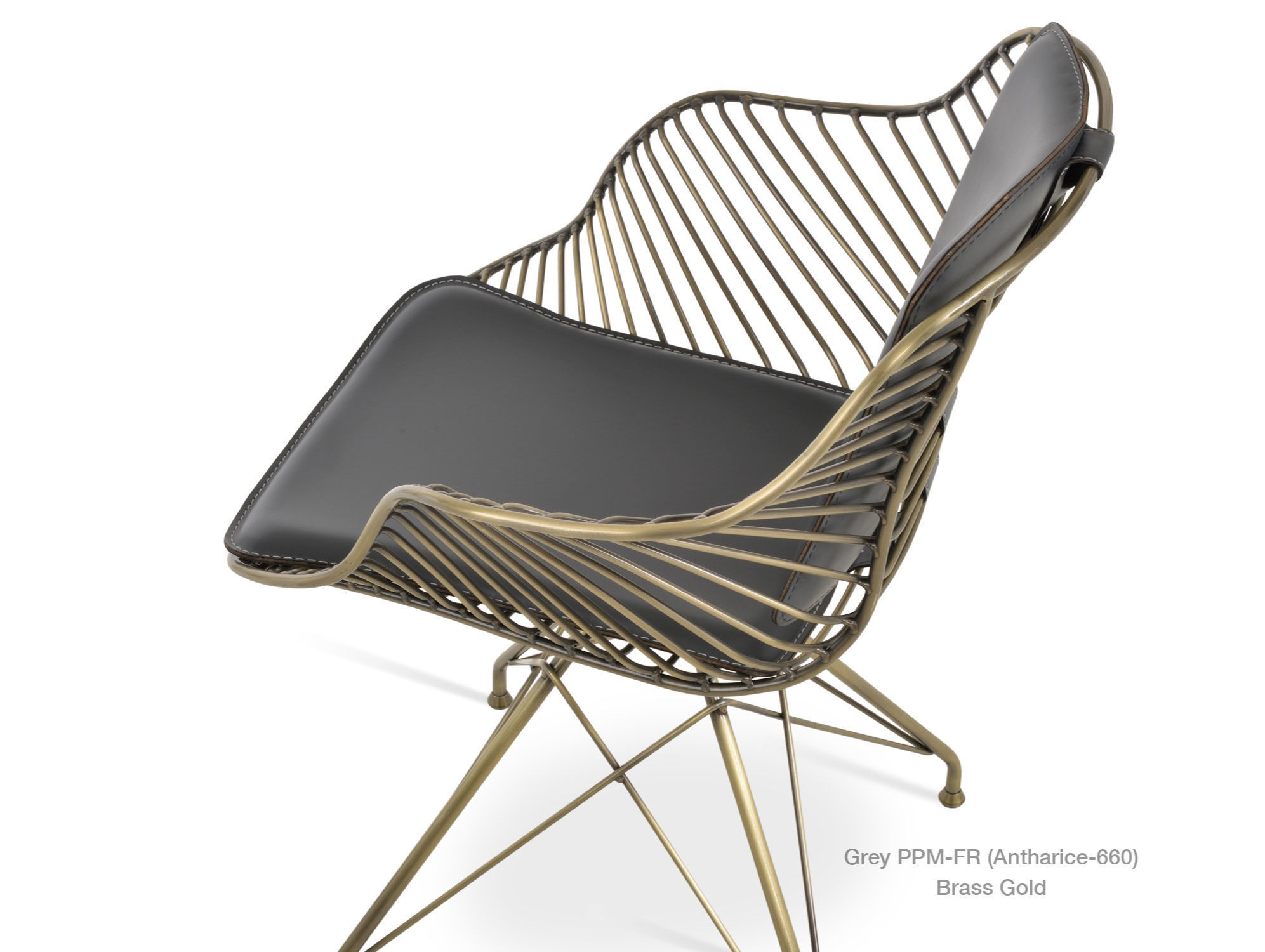 Zebra Arm Chair Brass (Gold) & Chrome | Harmony Modern USA