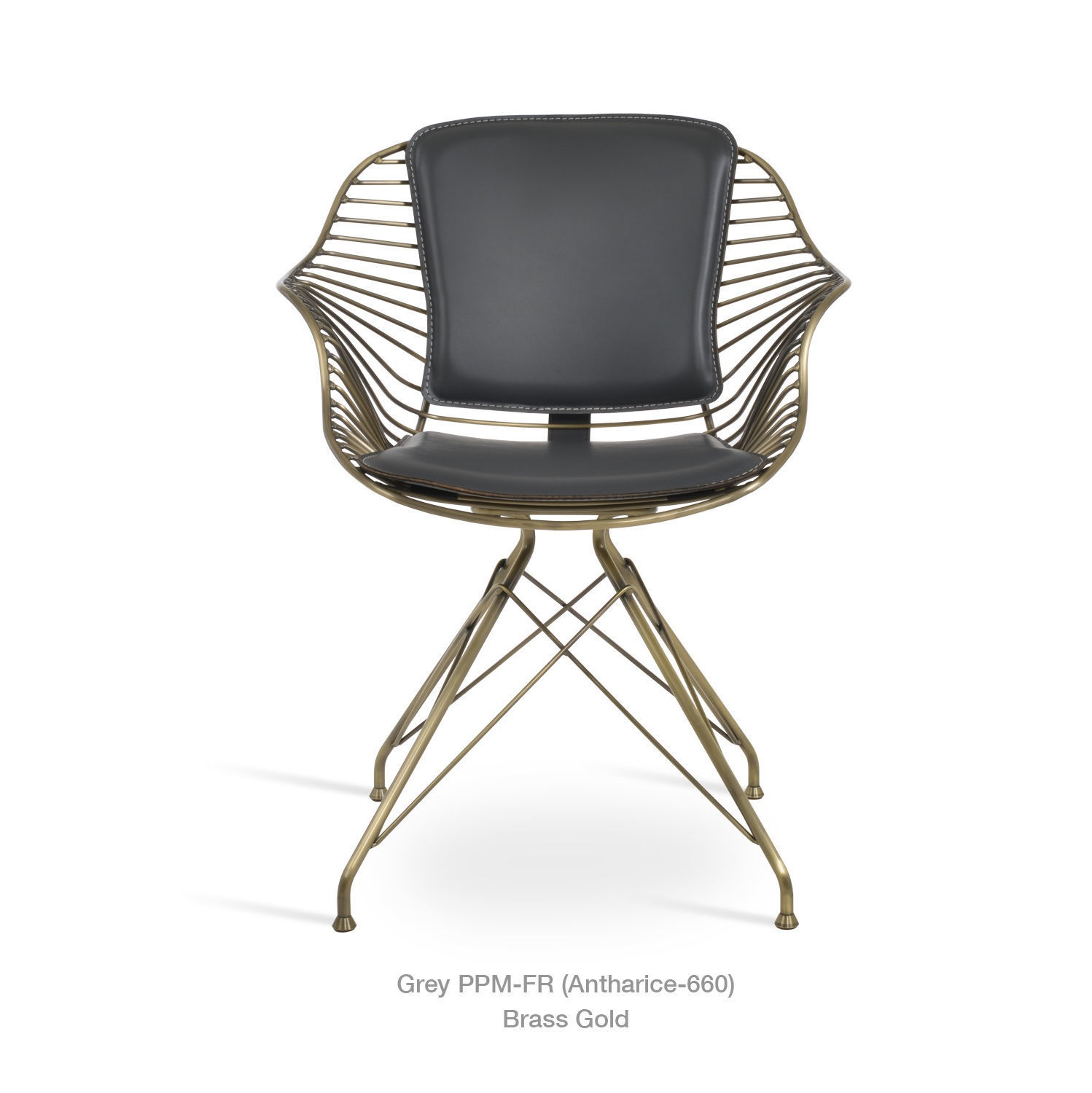 Zebra Arm Chair Brass (Gold) & Chrome | Harmony Modern USA