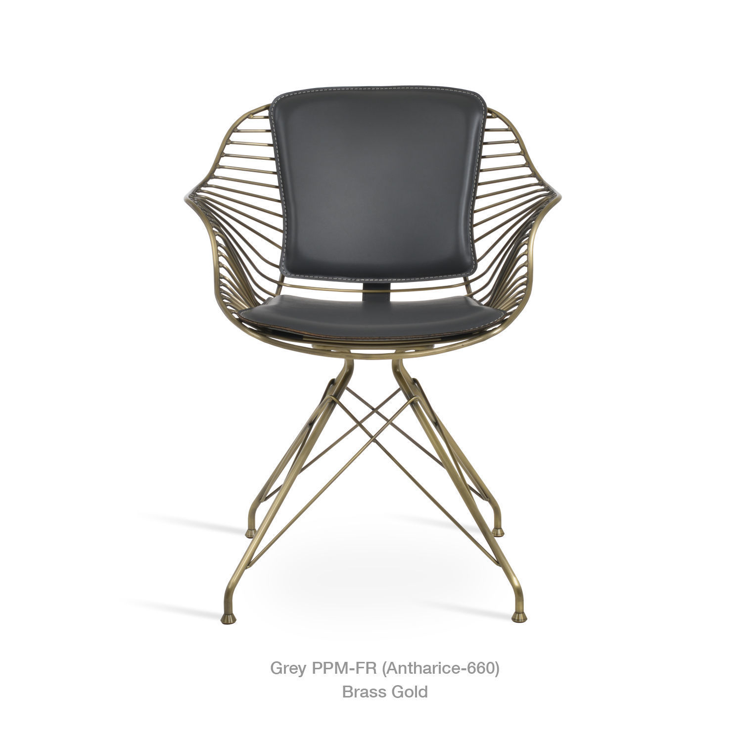 Zebra Arm Chair Brass (Gold) & Chrome | Harmony Modern USA