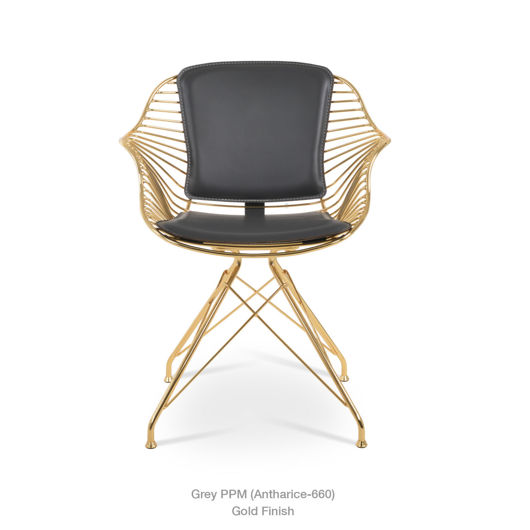 Zebra Arm Spider Swivel Chair Black | Harmony Modern USA
