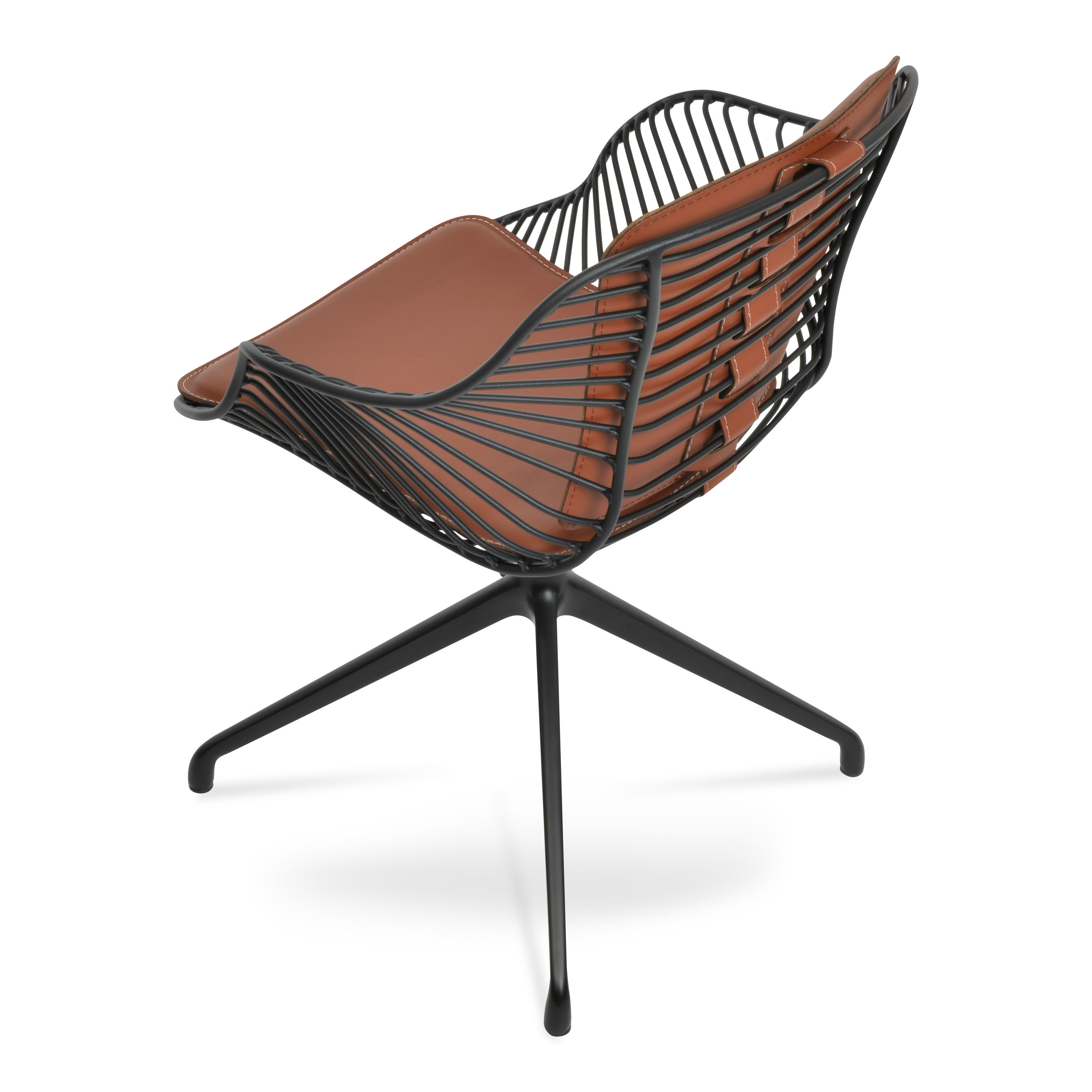 Zebra Arm Spider Swivel Chair Black | Harmony Modern USA